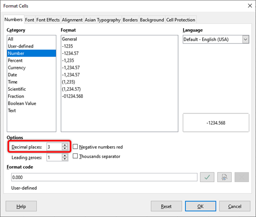 Formatting number of digits in LibreOffice Calc, MS Excel, and Google ...